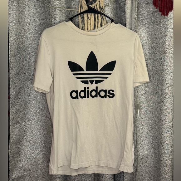 adidas | Tops | Adidas White Tee With Iconic Black Trefoil | Poshmark